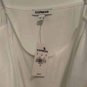 Express | Tops | Express White Tie Front Tank With Open Side Slits Nwt ...